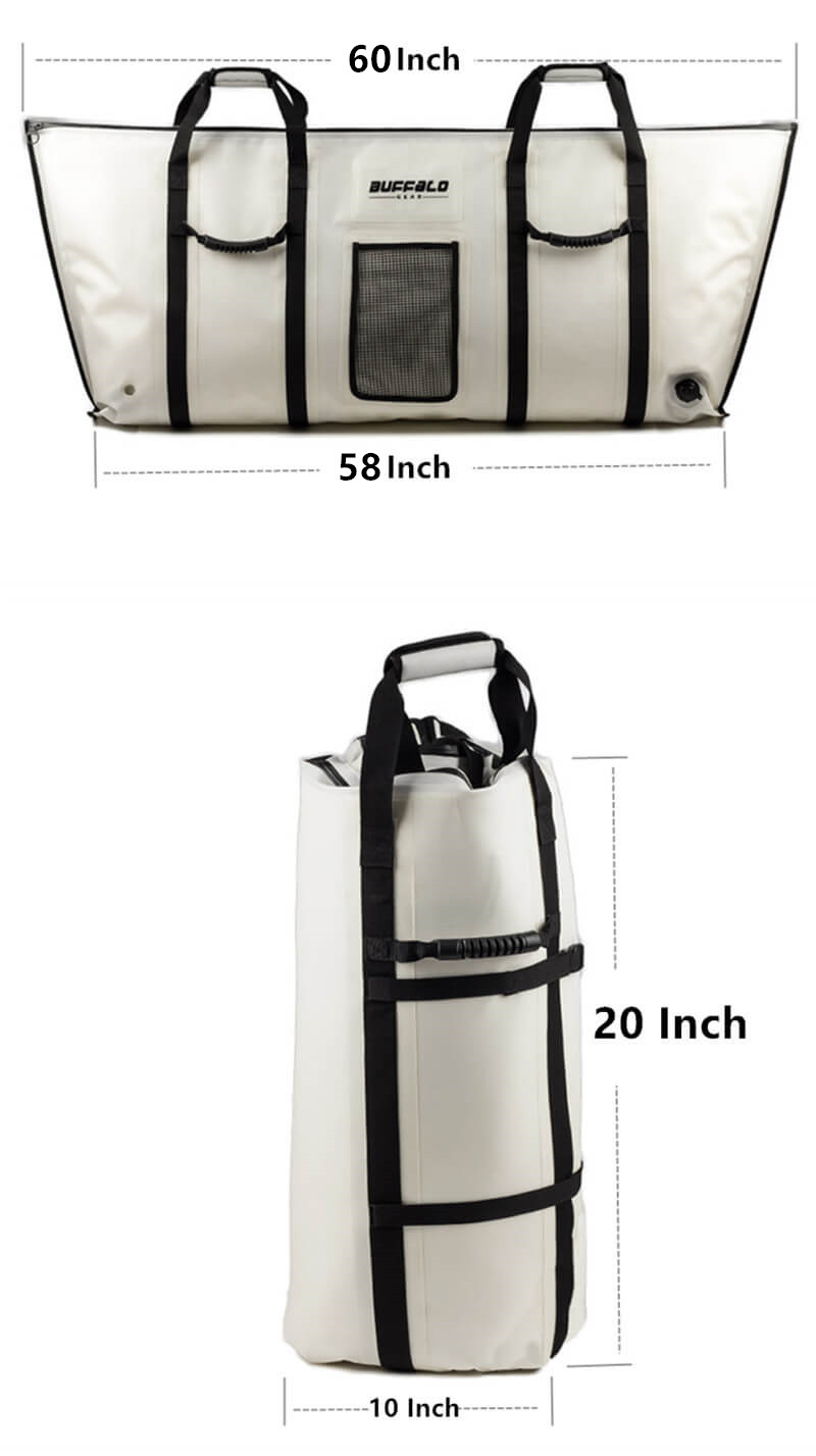 60x20in Flat Bottom Leakproof Insulated Fish Kill Bag | Buffalo gears ...