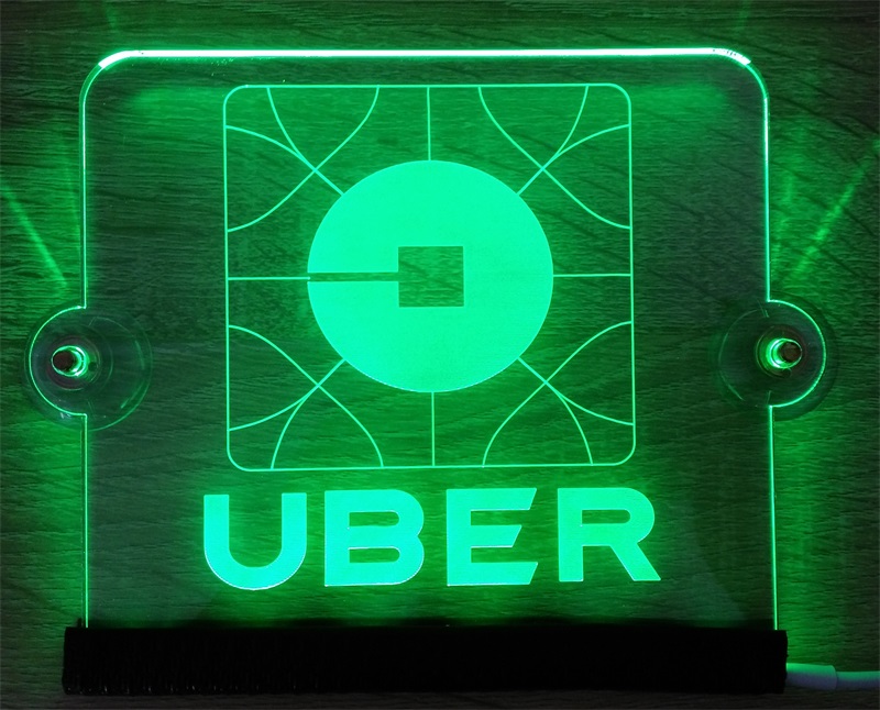Lyft Uber sign rideshare sign LED light Acrylic engraving 5V USB remote ...