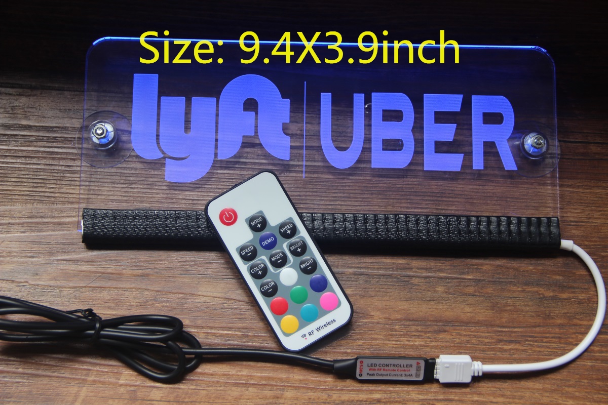 Lyft Uber sign rideshare sign LED light Acrylic engraving 5V USB remote ...