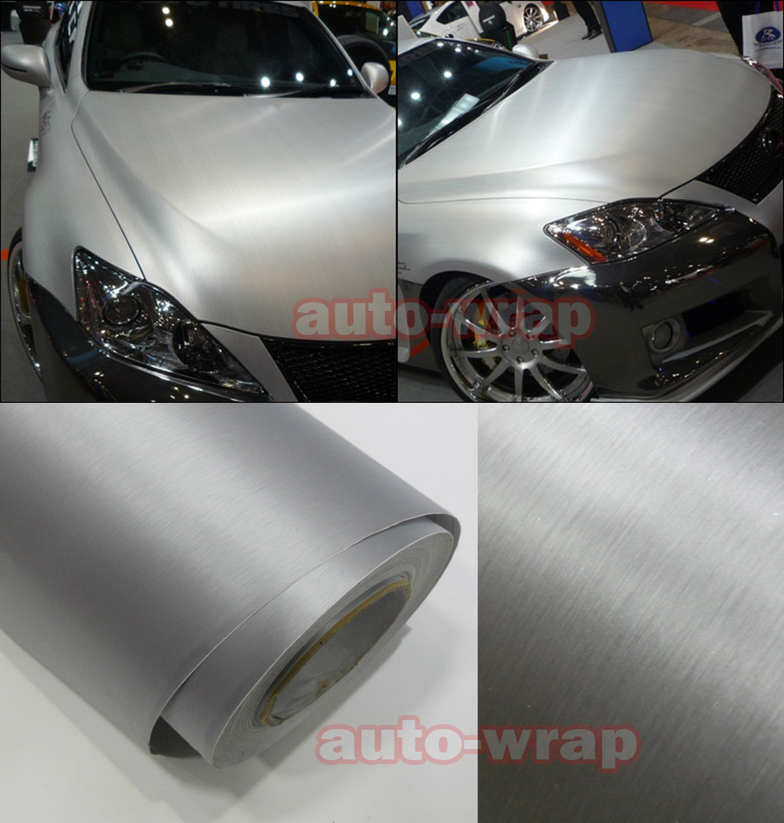 50FT x 5FT Car Metallic Matte Brushed ALUMINUM Vinyl Wrap Sticker ...