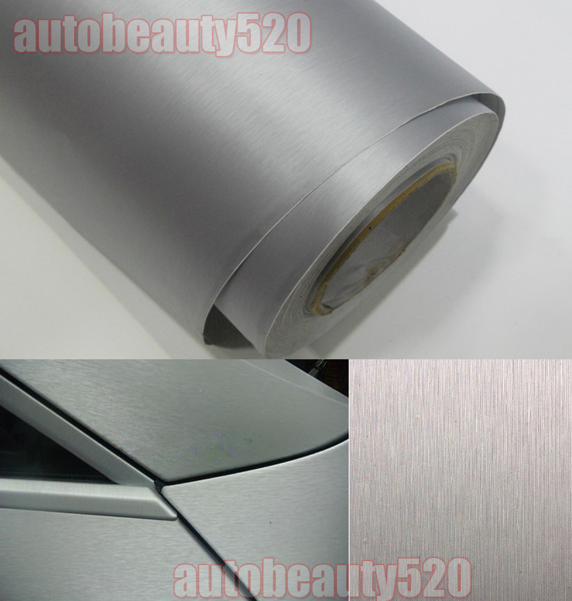 50FT x 5FT Car Metallic Matte Brushed ALUMINUM Vinyl Wrap Sticker ...