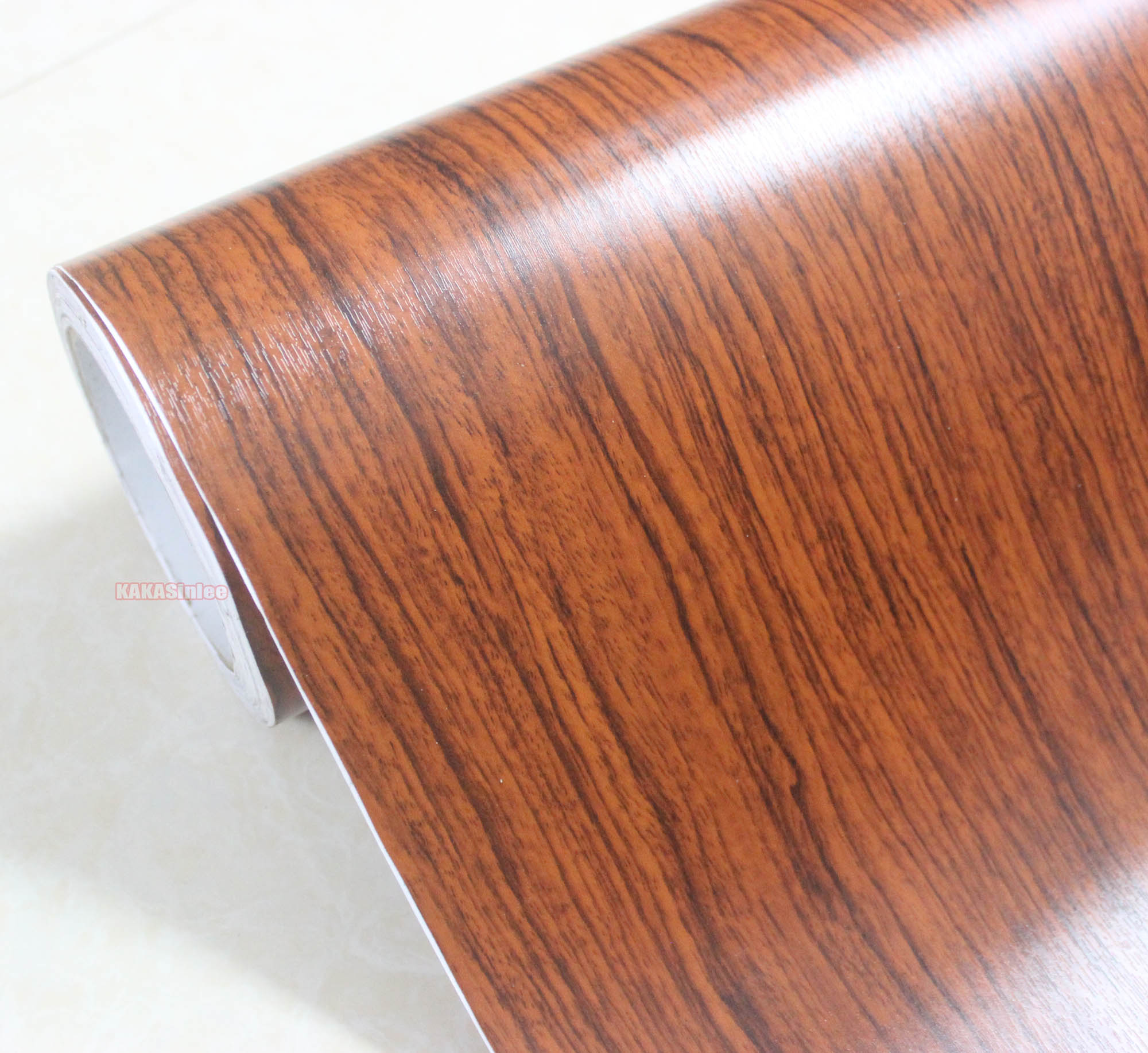 Stretch Self-Adhesive - Wood Textured Woodgrain Vinyl Wrap Car Table ...