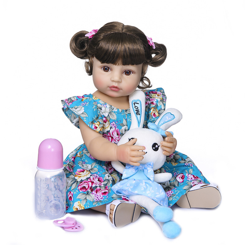 US$ 109.99 - Beautiful Blue Dress Girl 22 Inch Lifelike Silicone Full ...