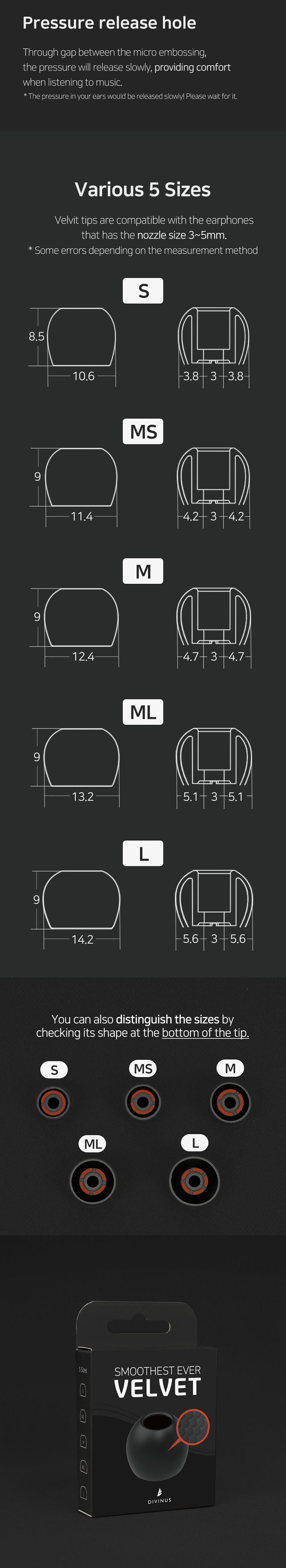 DIVINUS Velvet Silicone Eartips For 3-5mm Nozzle — HiFiGo