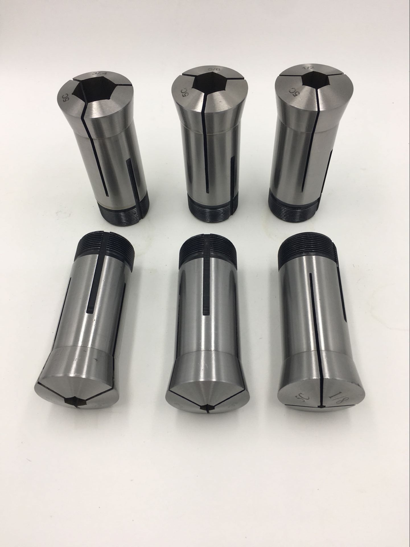 5C square collets 6pcs Set :1/8-3/4 by 8ths